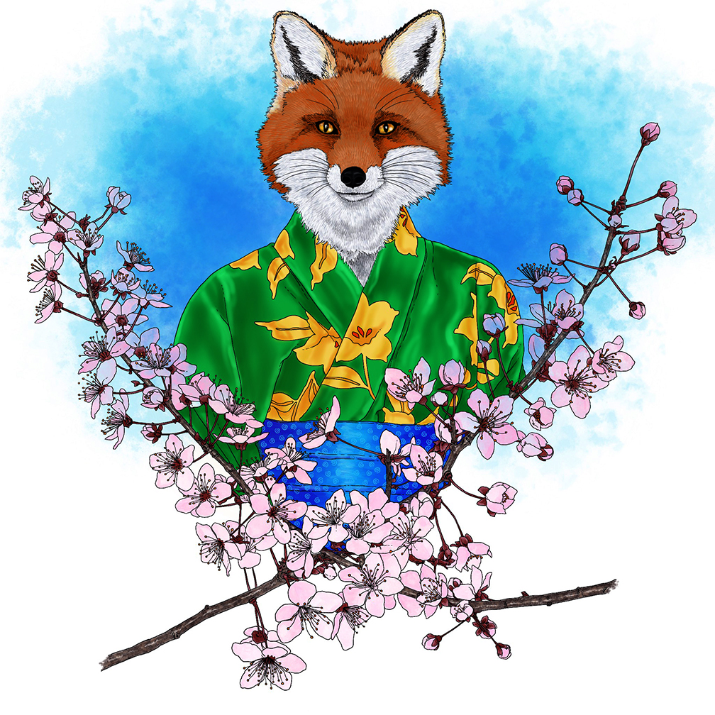 NEW IN MY REDBUBBLE SHOP: FOX QUEEN AND CHERRY BLOSSOMS – Dave Writes ...